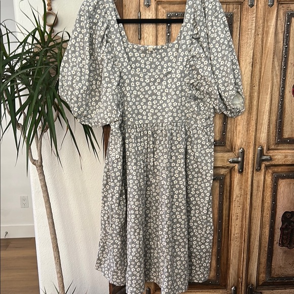 Rylee + Cru | Dresses | Rylee Cru Gray And White Puff Sleeve Sundress ...